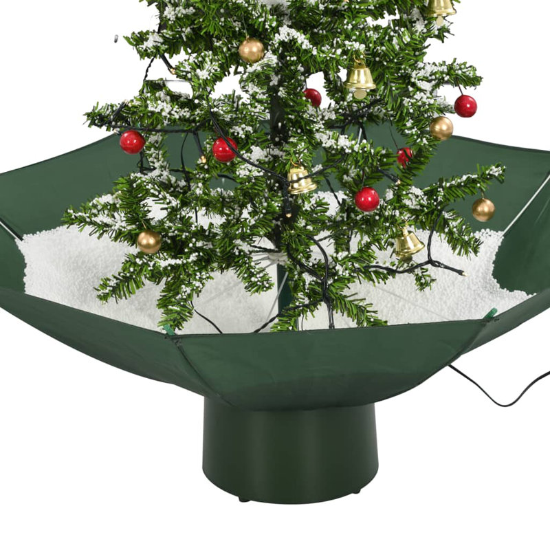 The Holiday Aisle® Snowing Christmas Tree Artificial Xmas Tree with Umbrella Base PVC & Reviews ...